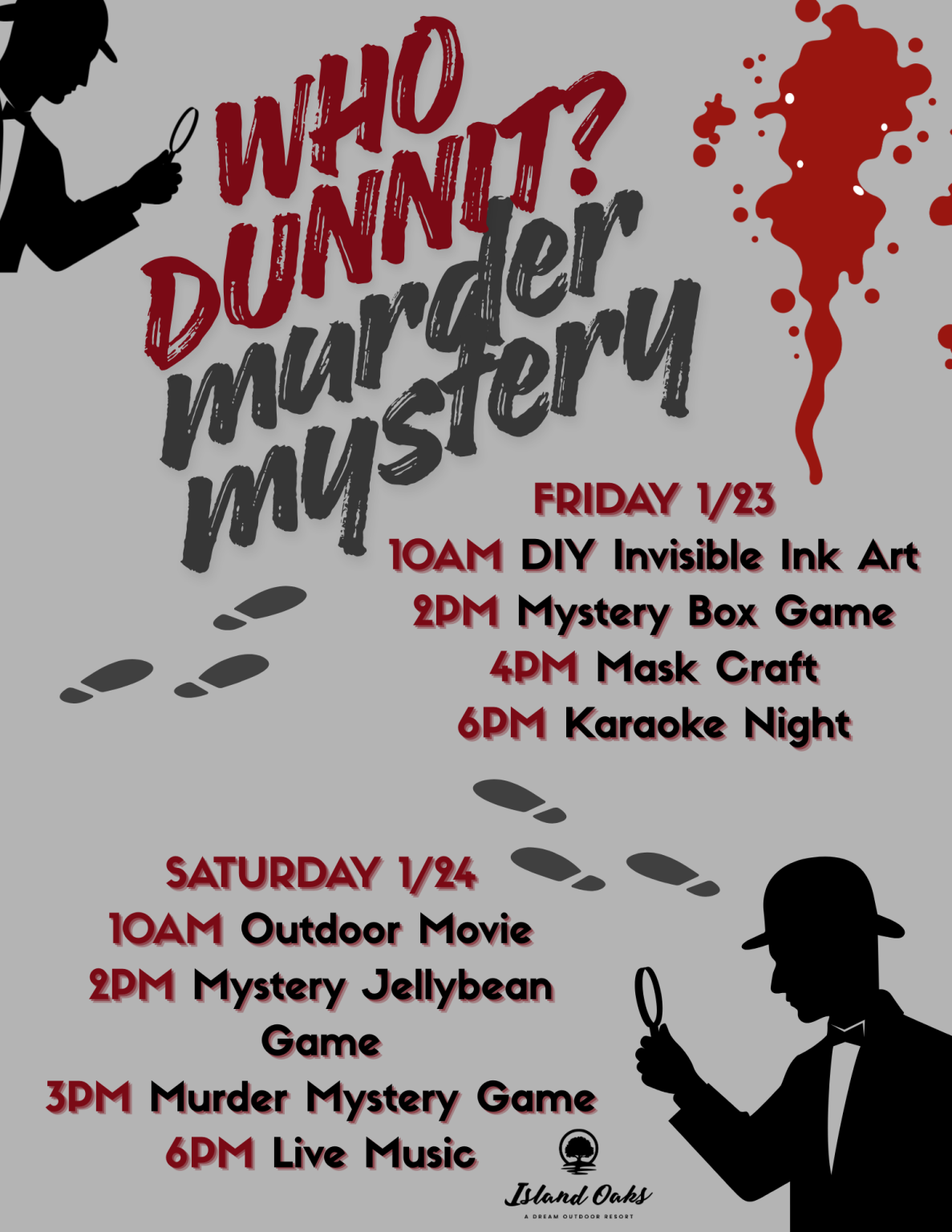 Who Dunnit? Murder Mystery | Island Oaks RV Resort